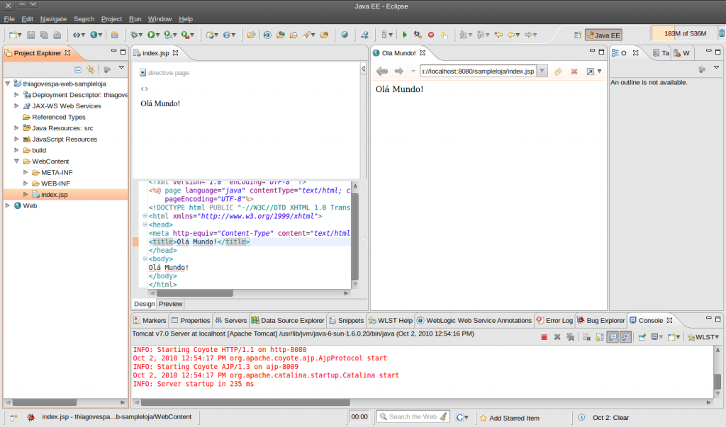 Criando um projeto Web com Tomcat 7 e Eclipse | Thiago Galbiatti Vespa